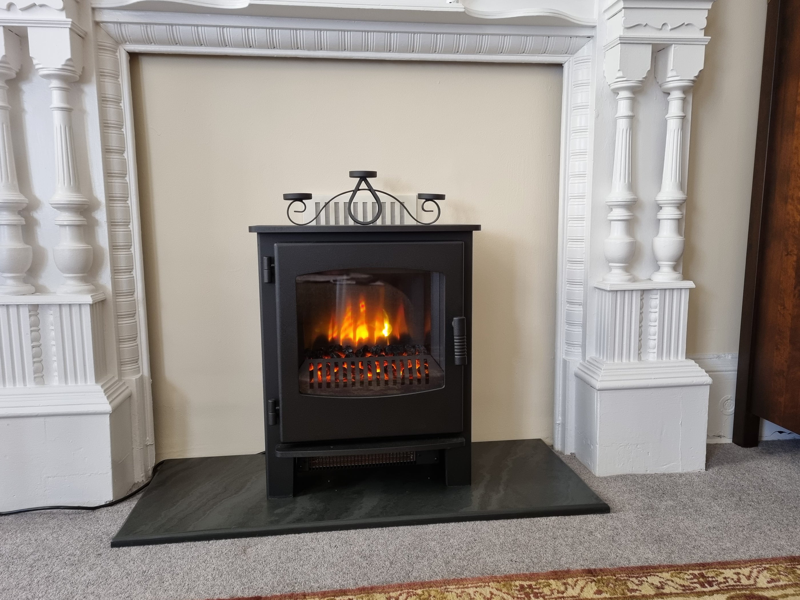 Brazilian Black Honed Slate Hearth