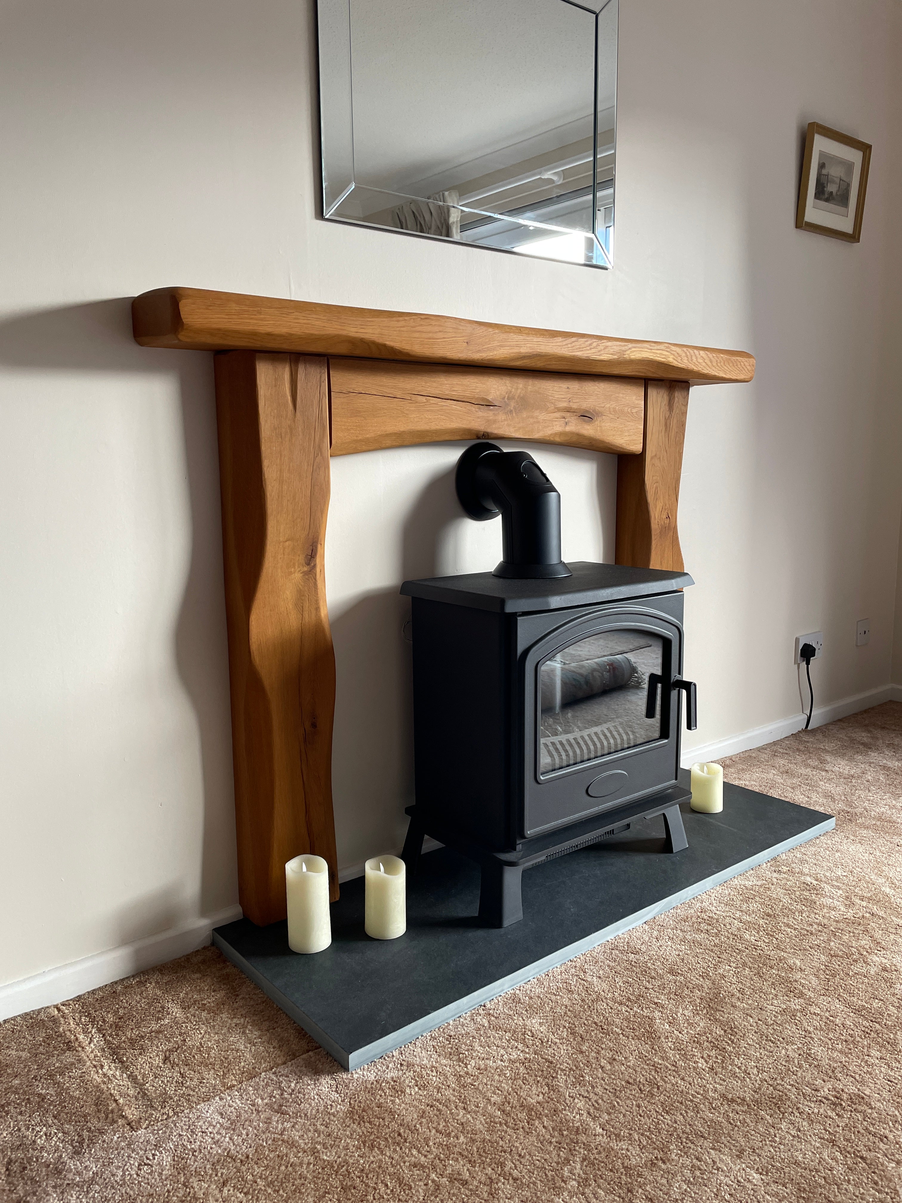 Brazilian Black Riven Slate Hearth - Mrs Stone Store