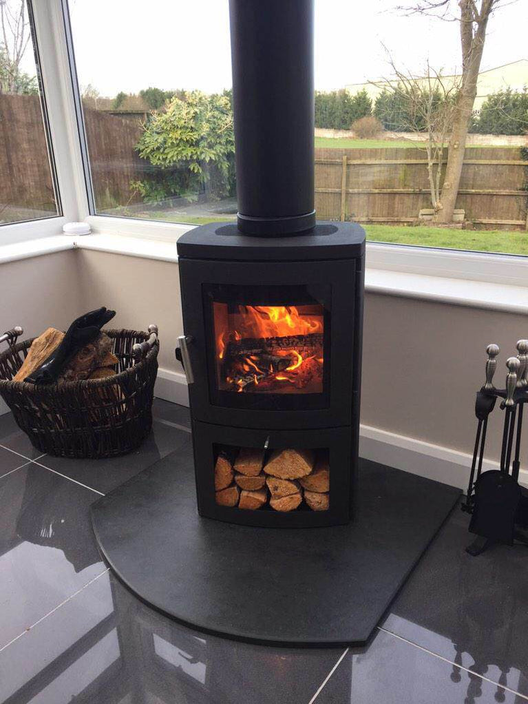 Rectangular Shape Slate Hearth, Black, Grey, Fireplace, Log Burner ...
