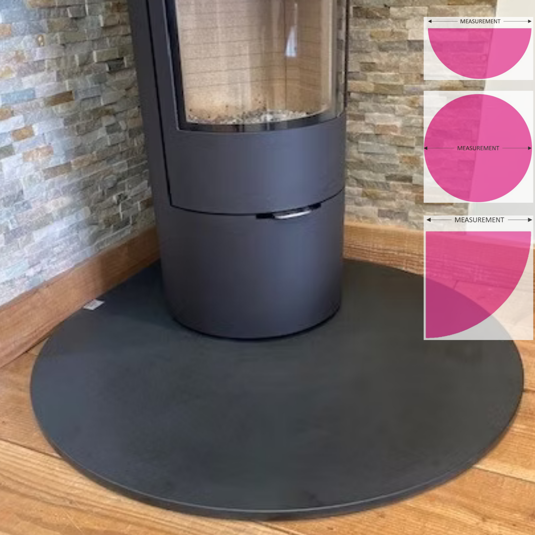 Circle Shape Slate Hearth, Fireplace, Log Burner, Stove, Half, Quarter ...